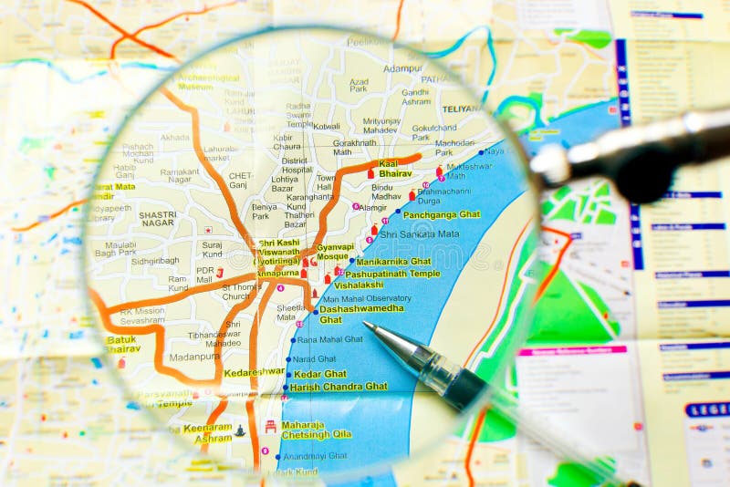 Map Ganges River Varanasi India