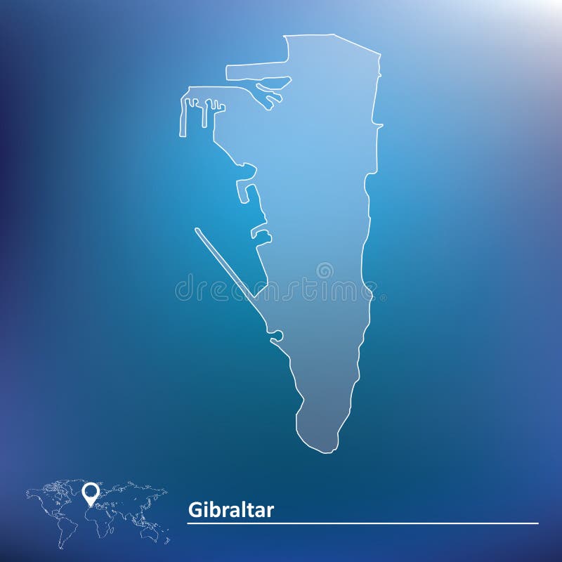 Map of Gibraltar stock vector. Illustration of nation - 125149967