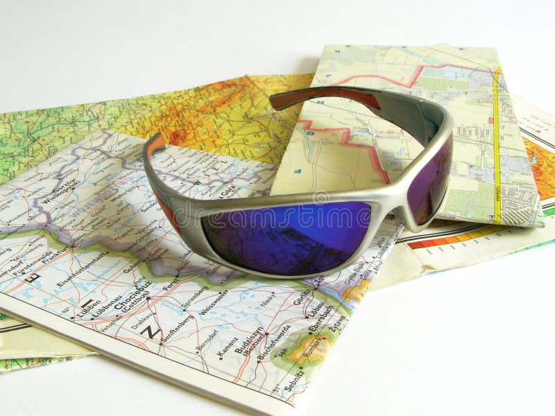 Map and glasses stock photo. Image of side, excursion, city - 992494
