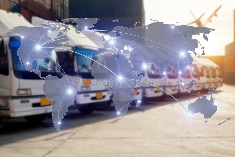 Global Logistics and Trade Connection Stock Image - Image of trucks ...