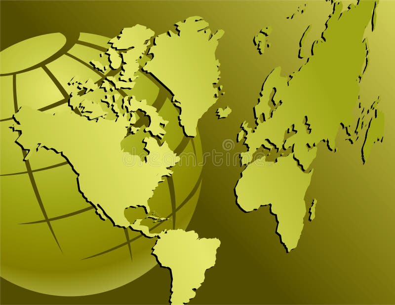 Map and Globe Illustration stock vector. Illustration of network - 5140276