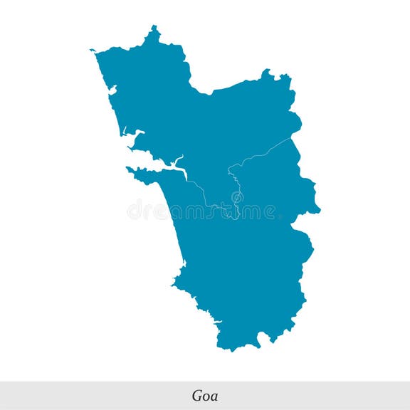Map of Goa is a State of India with Districts Stock Vector ...