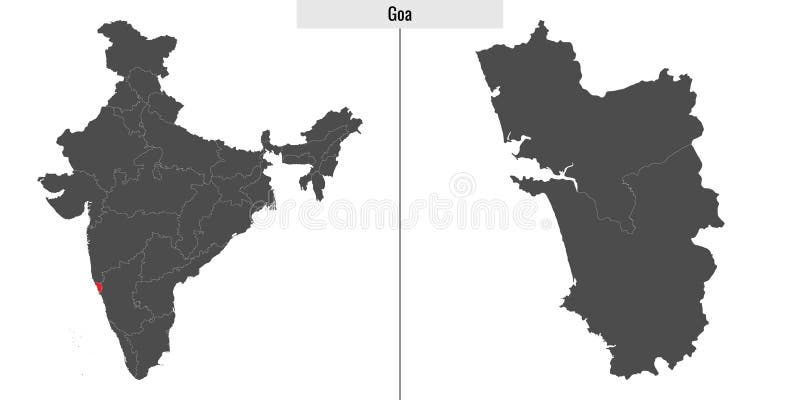 Map of Goa state of India stock vector. Illustration of state - 275145686