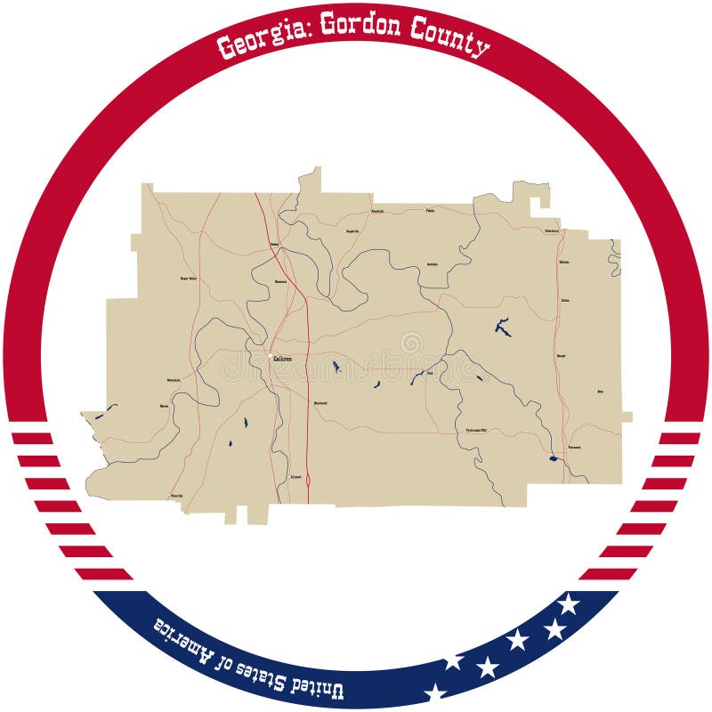 Map of Calhoun County in Florida Stock Vector - Illustration of blue ...