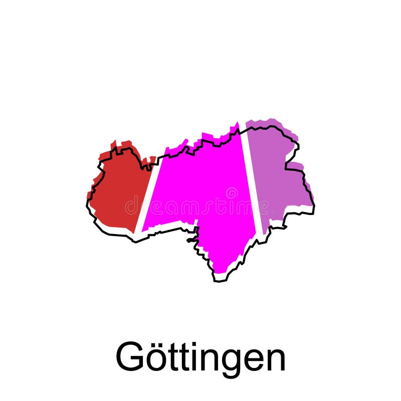 Map of Gottingen Geometric Vector Design Template, National Borders and ...
