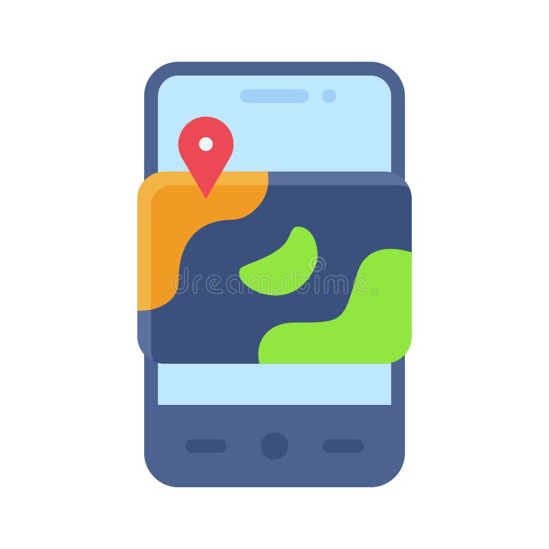 Map or GPS APP Icon, Mobile Application Vector Illustration Stock ...