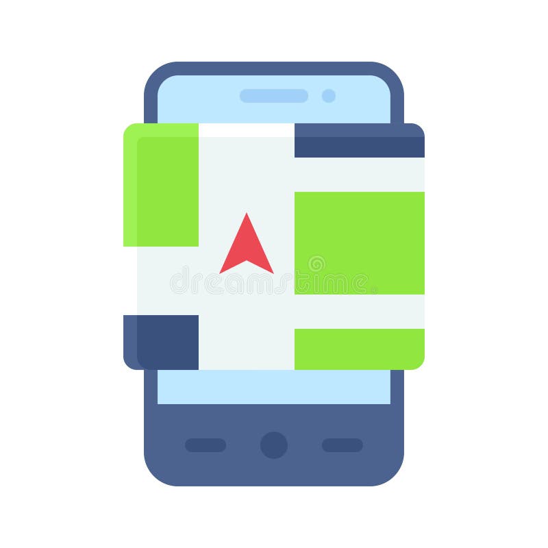 Map or GPS APP Icon, Mobile Application Vector Illustration Stock ...