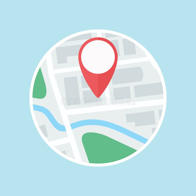 Map with GPS Label Flat Icon Stock Vector - Illustration of guide, path ...