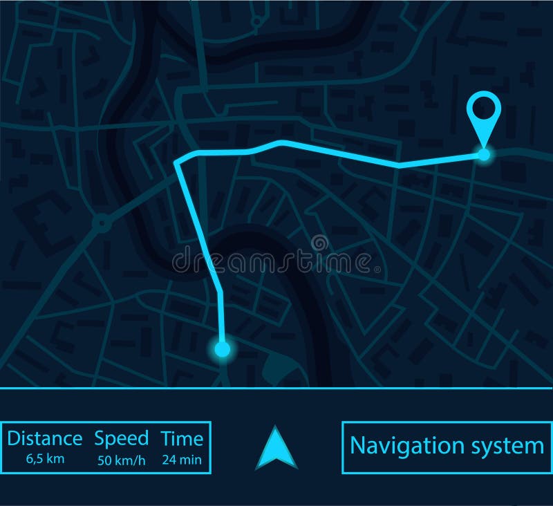 Map Gps Navigator. Navigate App with Ui for City, Route and Street ...