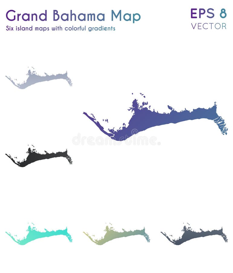 Map of Grand Bahama with Beautiful Gradients. Stock Vector ...