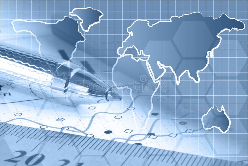 Map, graph and pen stock image. Image of effectiveness - 155628745