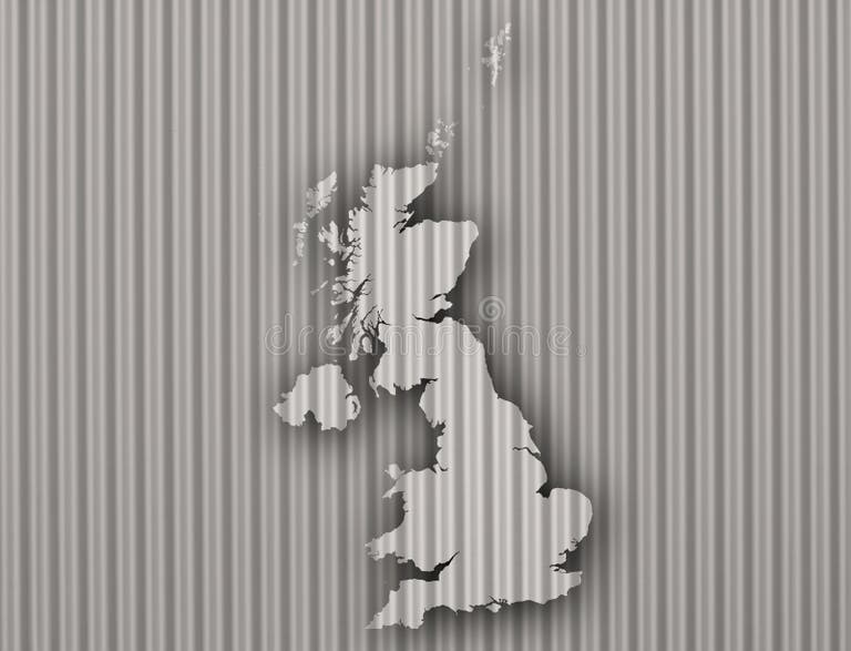 Map of Great Britain on Corrugated Iron Stock Illustration ...