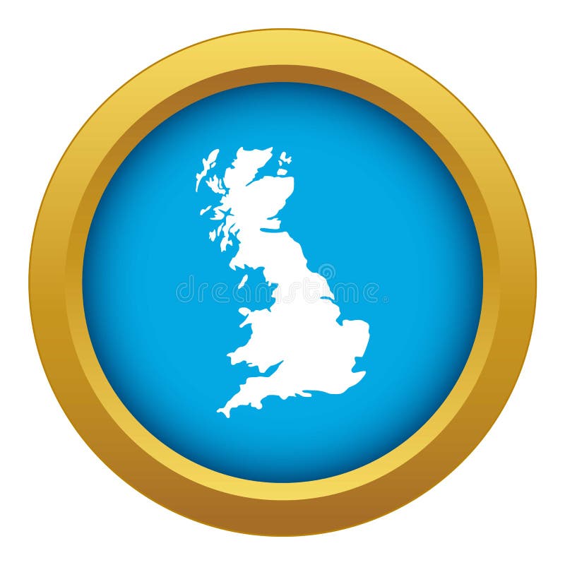 Map of Great Britain Icon Blue Vector Isolated Stock Vector ...