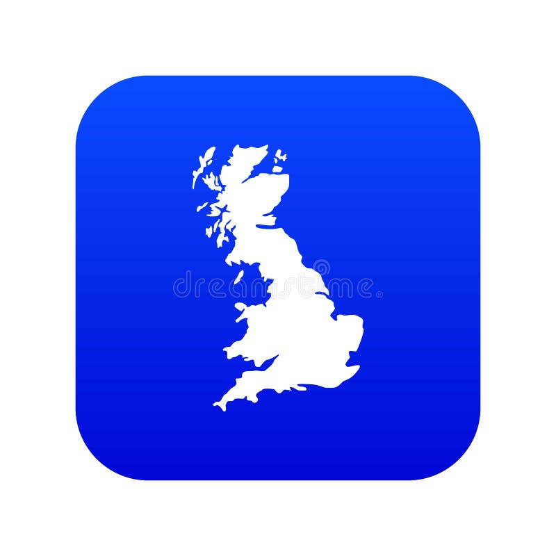 Map of Great Britain Icon Digital Blue Stock Vector - Illustration of ...