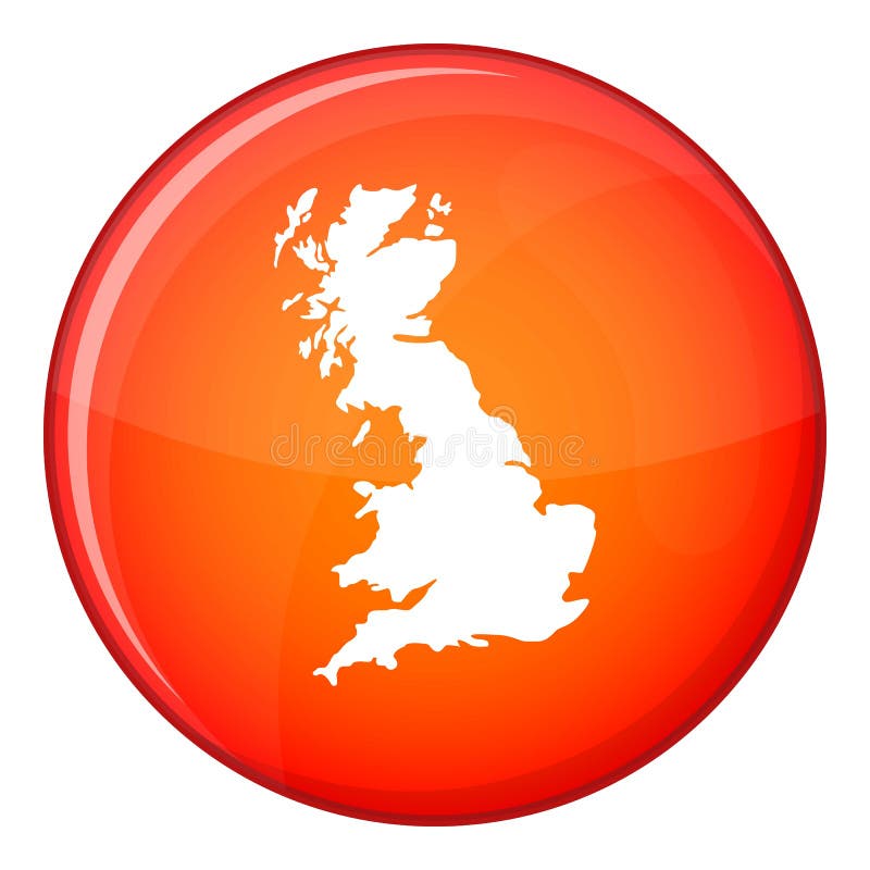 Map of Great Britain Icon, Flat Style Stock Vector - Illustration of ...