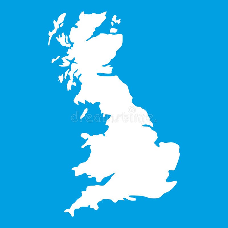 Map of Great Britain Icon White Stock Vector - Illustration of ...
