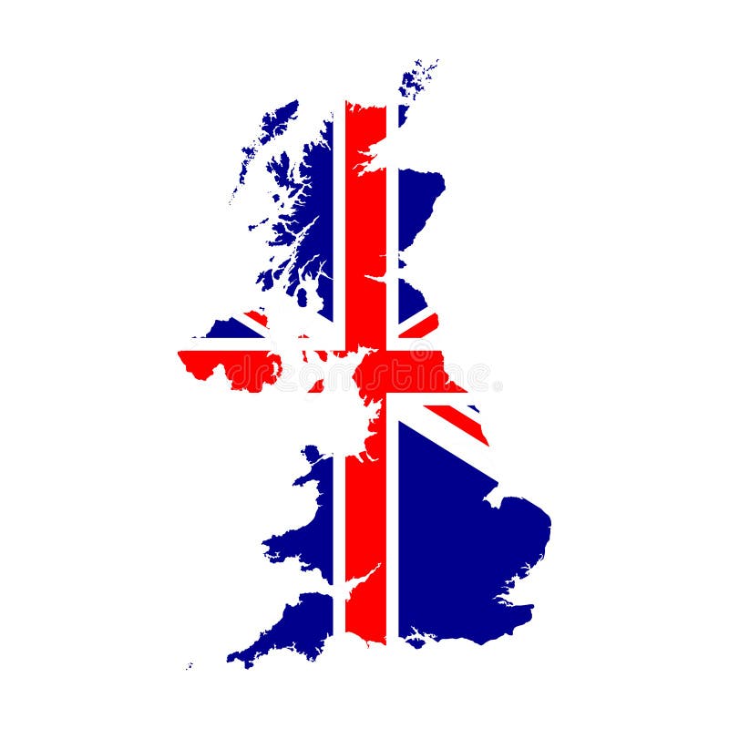 Map of Great Britain with Its Flag Colors, Vector Eps Format Stock ...