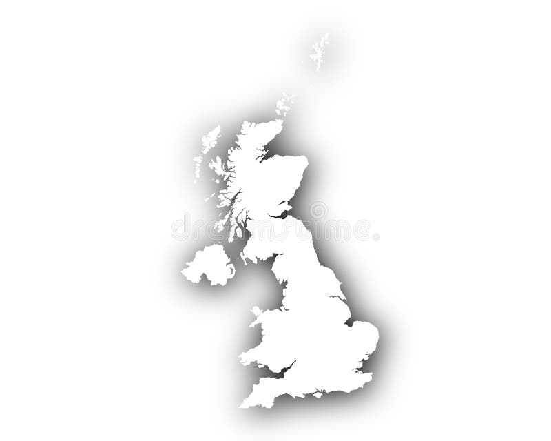 Map of Great Britain with Shadow Stock Vector - Illustration of icon ...
