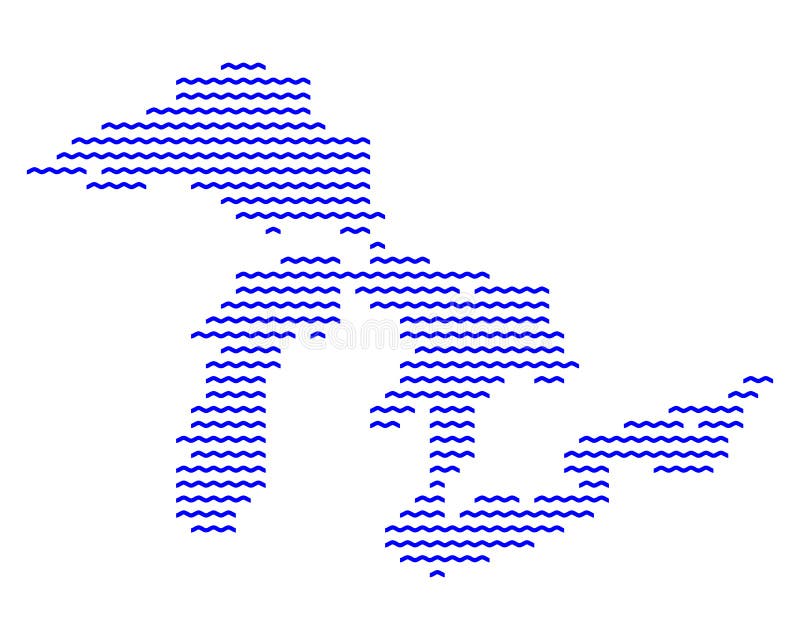 Map of Great Lakes stock vector. Illustration of great - 91386444