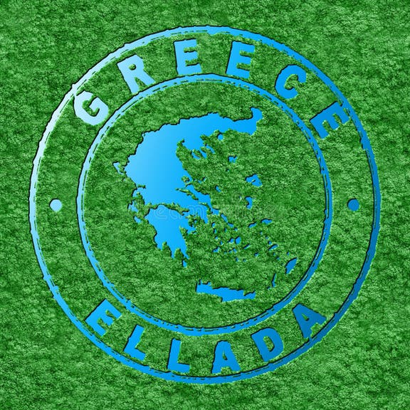 Map of Greece, Forest with Water Map Stock Illustration - Illustration ...