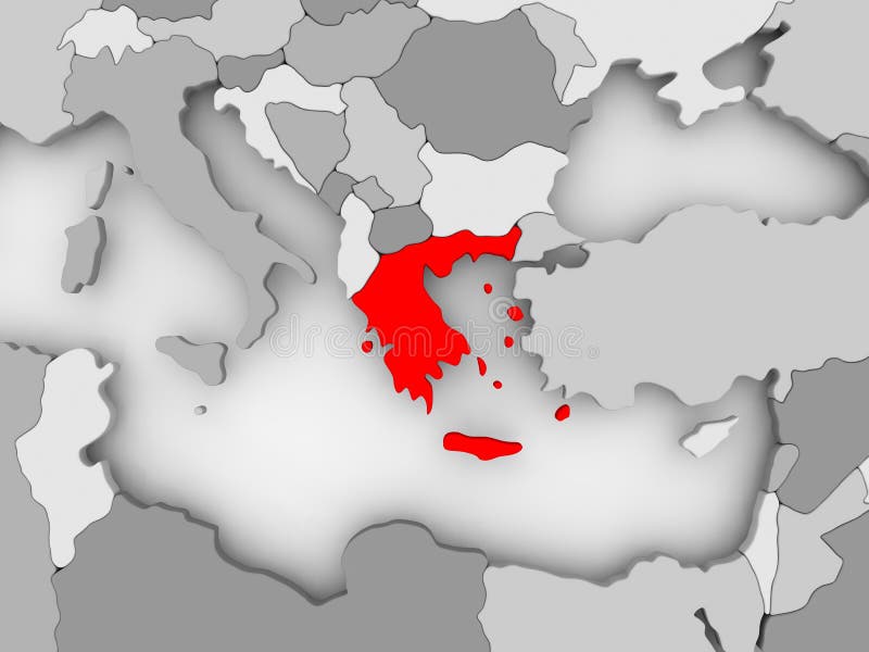 Map of Greece stock illustration. Illustration of greek - 101551858