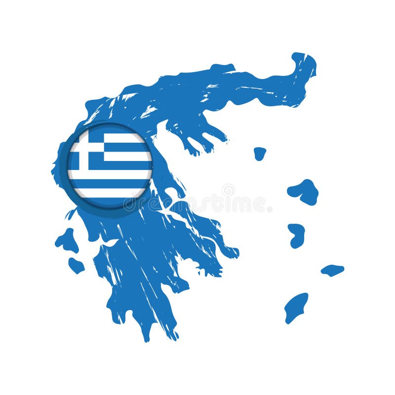 Map of Greece with a label stock vector. Illustration of greek - 123089110