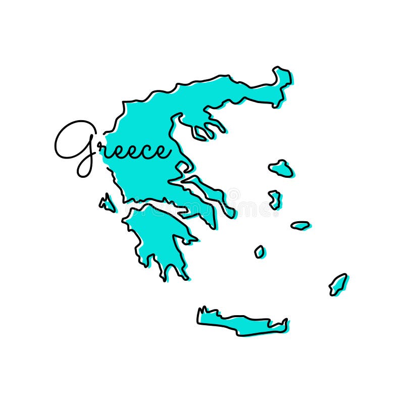 Outline Map of Greece Vector Design Template. Editable Stroke Stock ...