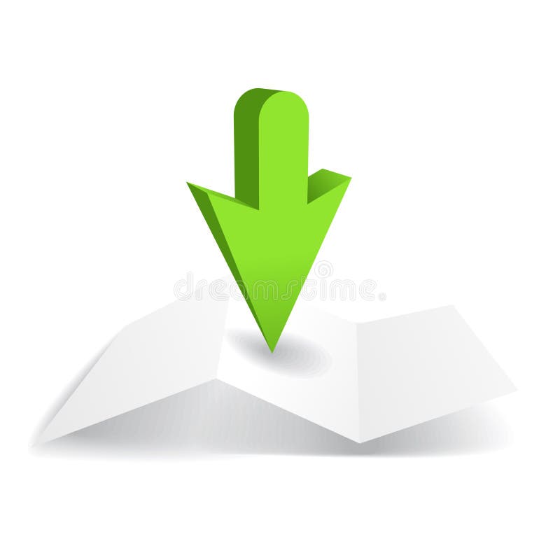 Map with green arrow stock vector. Illustration of green - 24443038