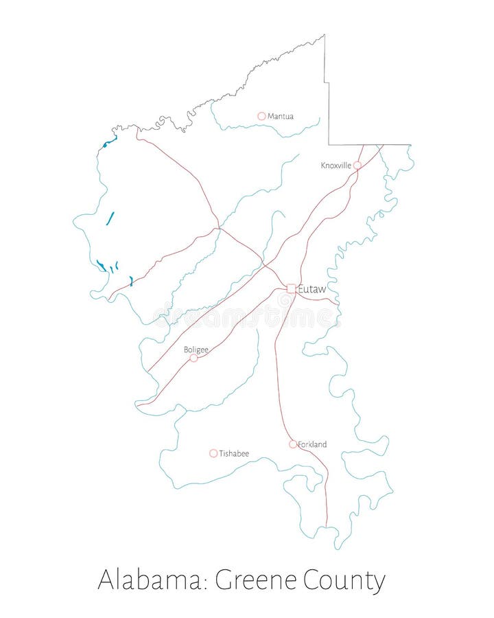Map of Greene County in Alabama Stock Vector - Illustration of united ...