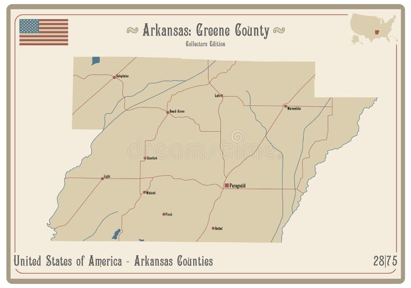 Arkansas Greene County Map Stock Illustrations – 30 Arkansas Greene ...