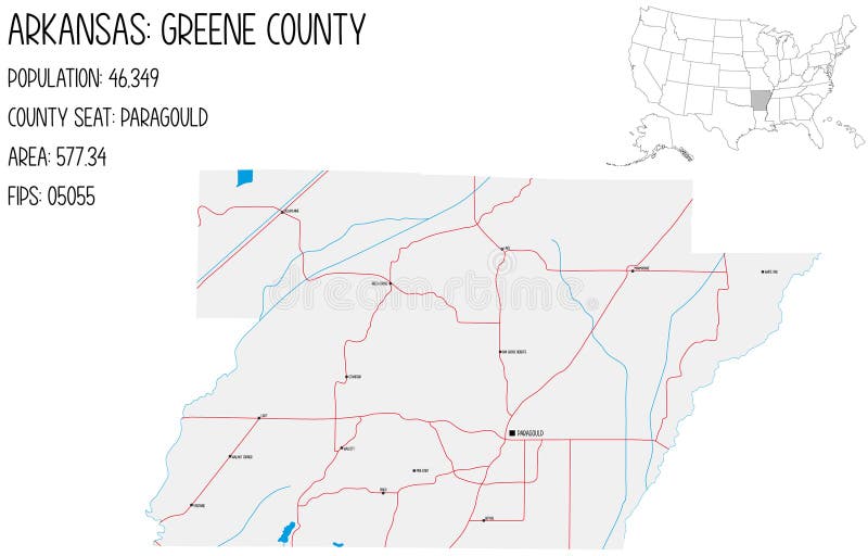 Greene County, Pennsylvania Outline Map Set Stock Vector - Illustration ...