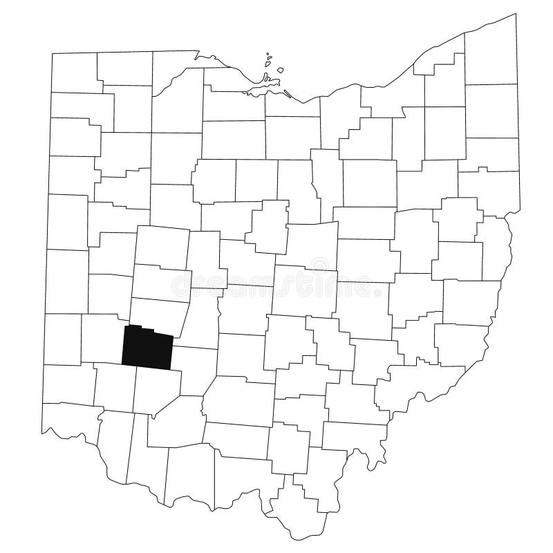 Map of Greene County in Ohio State on White Background. Single County ...