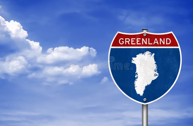 Map of Greenland on Road Sign Stock Illustration - Illustration of ...