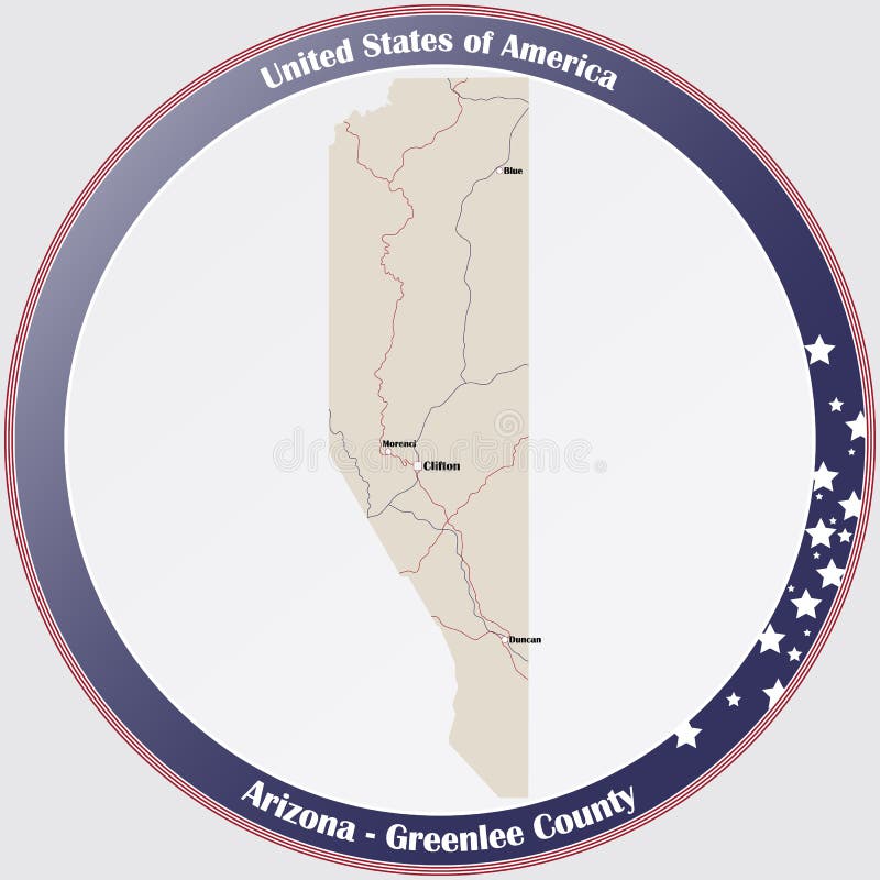 Map of Greenlee County in Arizona Stock Vector - Illustration of ...