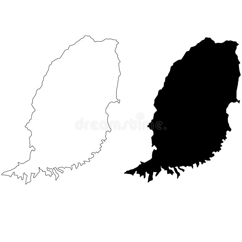 Map of Grenada on White Background. Outline Map of Grenada Sign. Flat ...