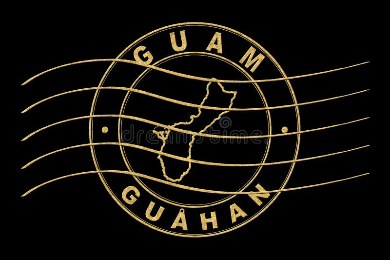 Map of Guam, Postal Passport Stamp, Travel Stamp Stock Illustration ...