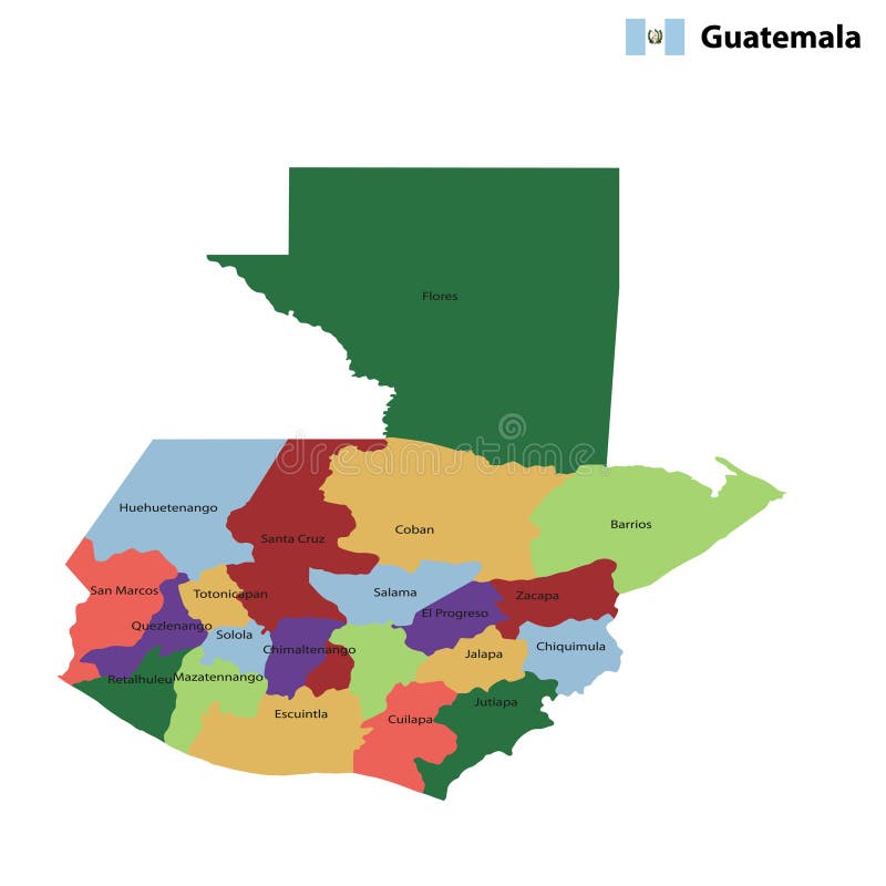 Map of Guatemala with Flag. 3d Map of Guatemala Stock Vector ...