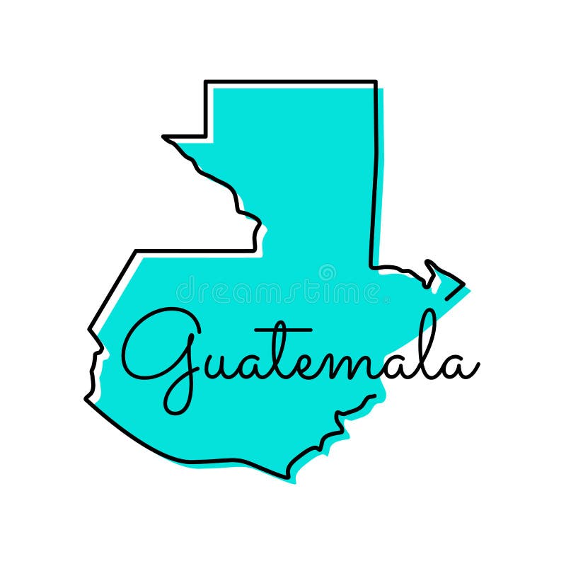 Outline Map of Guatemala Vector Design Template. Editable Stroke Stock ...