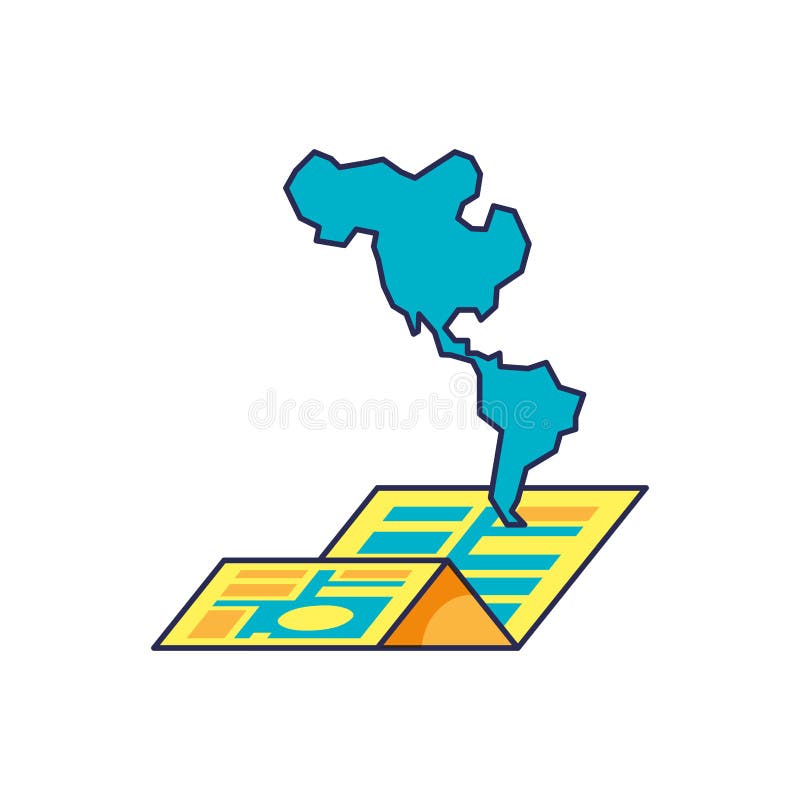 Map Guide Location with American Continent Map Stock Illustration ...