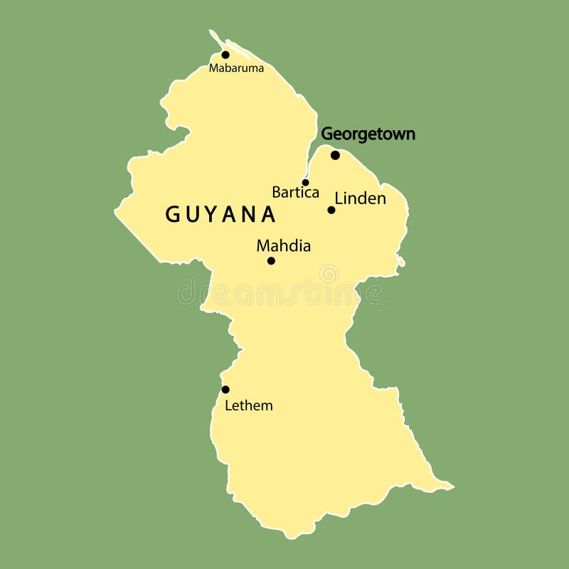Map of Guyana stock vector. Illustration of regional - 304680738