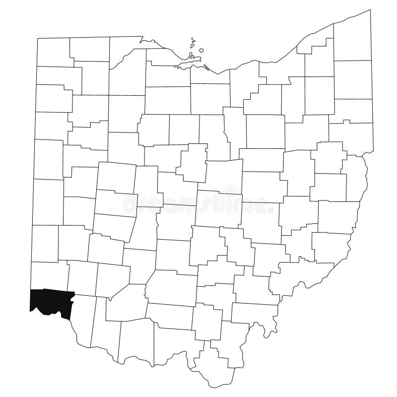 Map of Hamilton County in Ohio State on White Background. Single County ...
