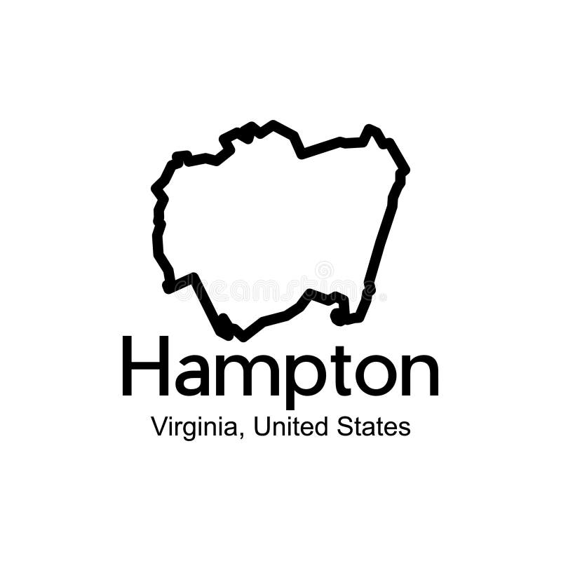 Map of Hampton Virginia City Illustration Creative Design Stock Vector ...
