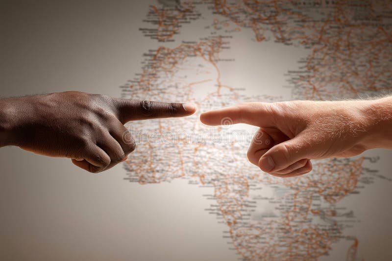 A Map with Hands from Two Different Ethnicities Pointing at a Contested ...