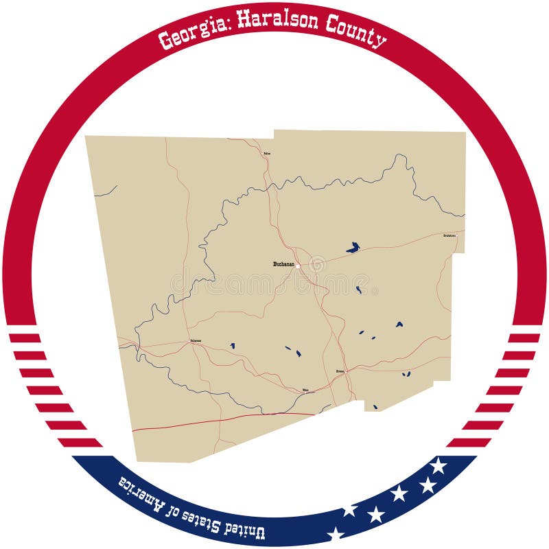 Map of Haralson County in Georgia, USA Stock Photo - Image of nation ...
