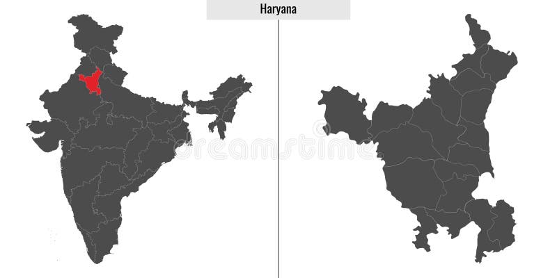 Map of Haryana State of India Stock Vector - Illustration of tower ...