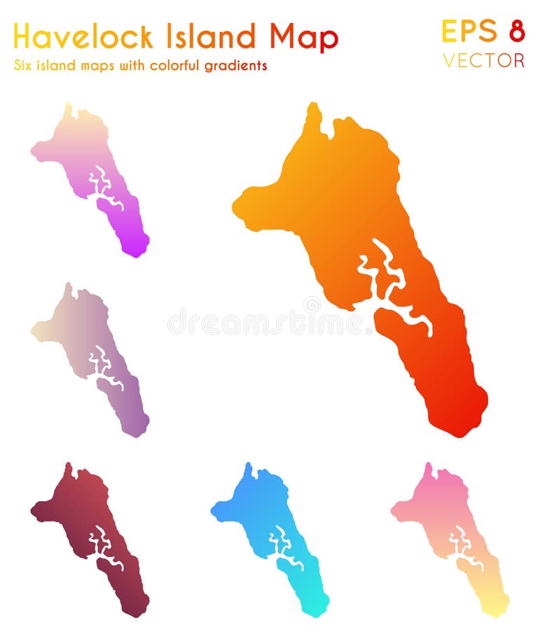 Map of Havelock Island with Beautiful Gradients. Stock Vector ...