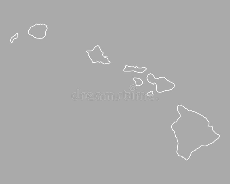 Map of Hawaii with shadow stock vector. Illustration of shade - 84427877
