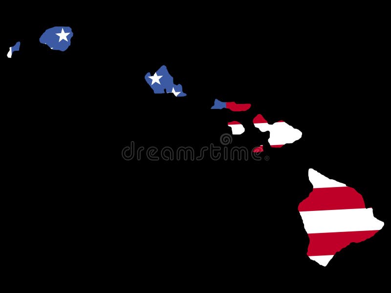 Hawaii on American flag stock vector. Illustration of maui - 3138922