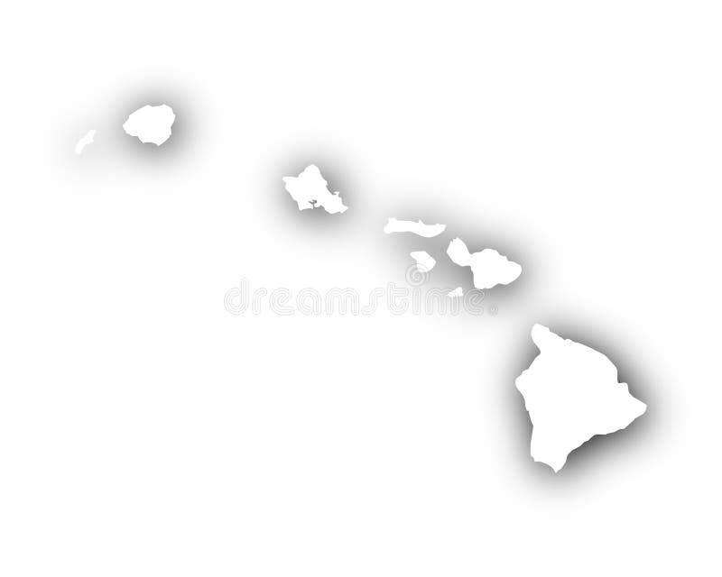 Map of Hawaii with shadow stock vector. Illustration of shade - 84427877