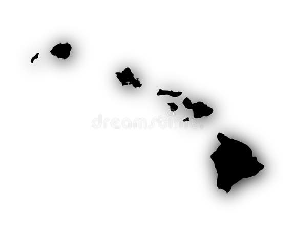 Map of Hawaii with shadow stock vector. Illustration of vector - 95497384